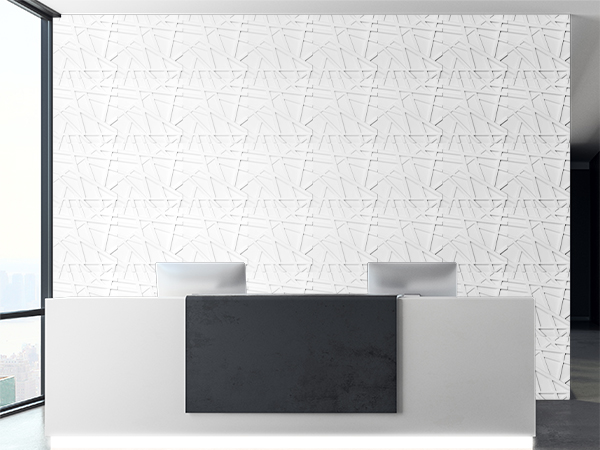 Matt White PVC 3D Wall Panel Geometric Crossing Lines Cover 32 Sqft ...