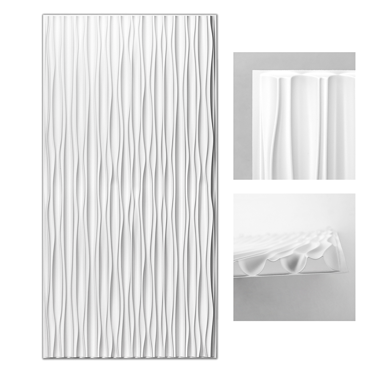 A10056WT-Art3d 6-pack Large PVC 3D Wall Panels for Interior Wall Décor ...