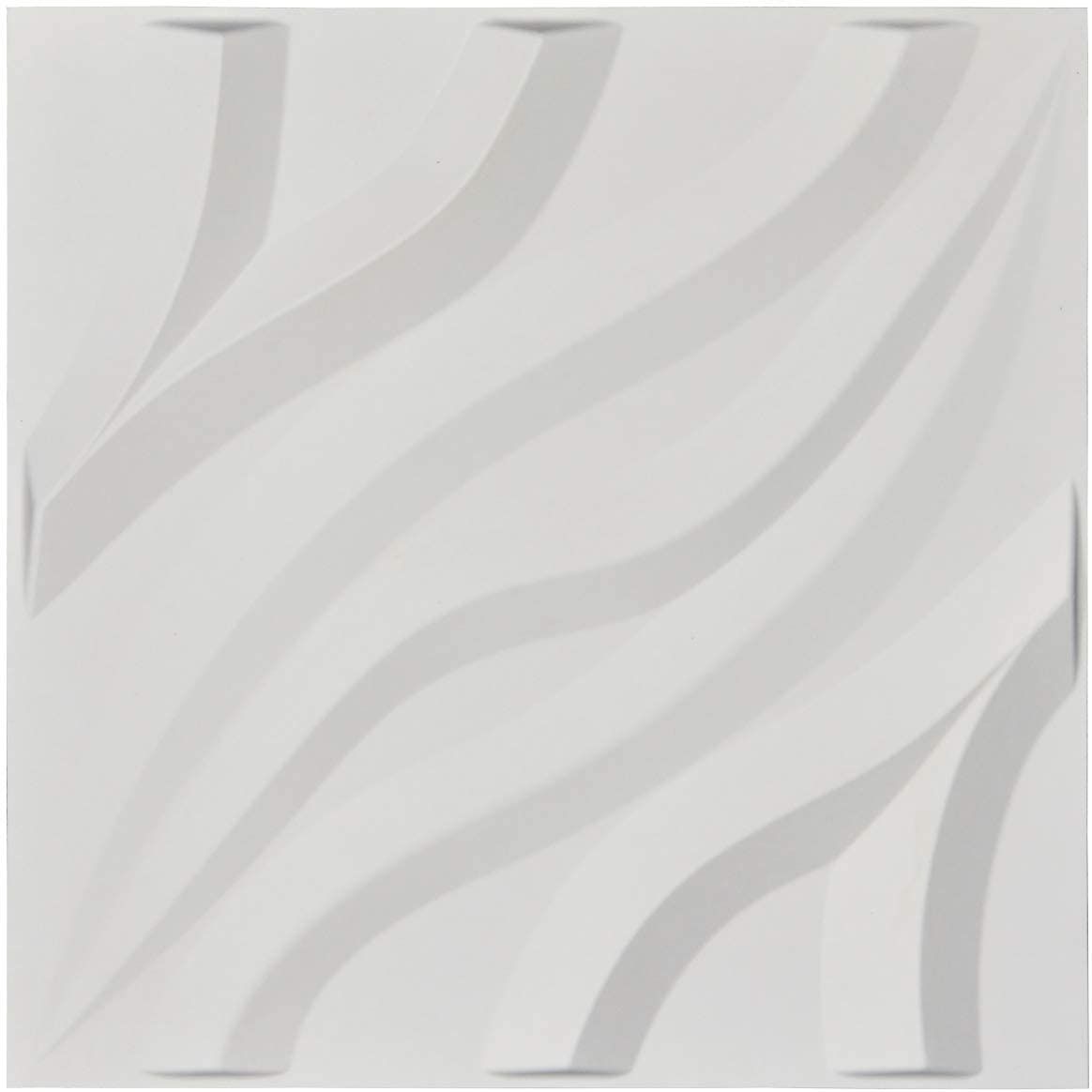 A21031 - Decorative 3D Wavy Wall Panels, 19.7"x19.7" White, 12 Tiles 32 SF