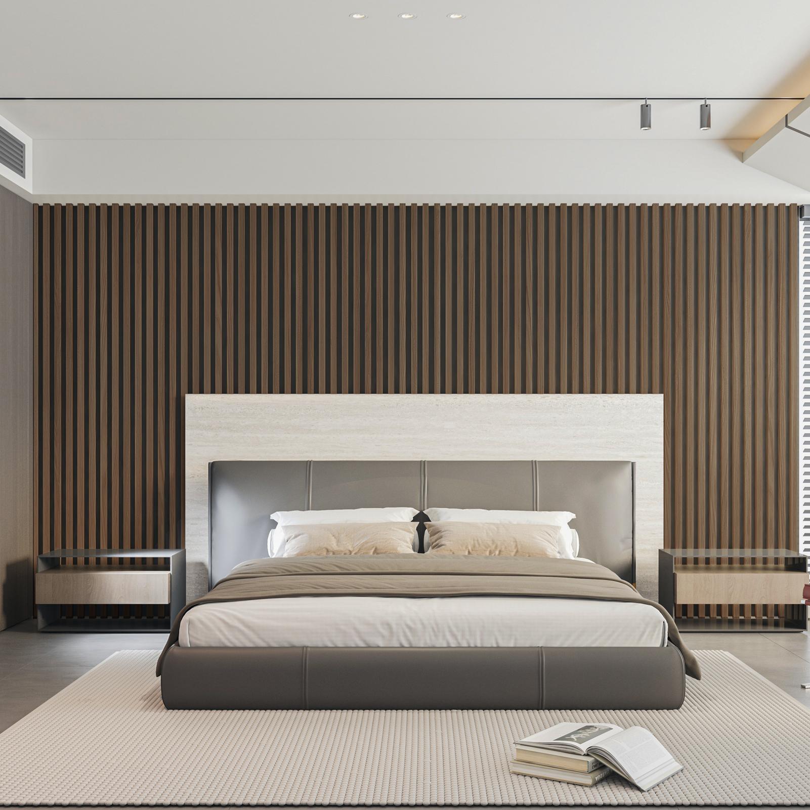 A31733DW04-Pack 12" x 93" Soundproof Wood Slat Panels, 31 sq.ft ...