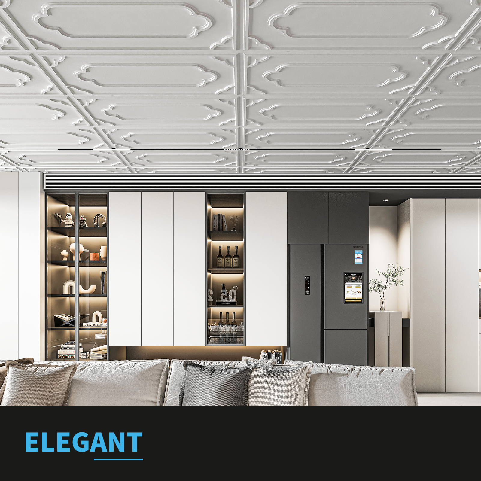 Art3d 12-Pack Drop Ceiling Tiles 2x4 Ft, Decorative PVC Ceiling ...