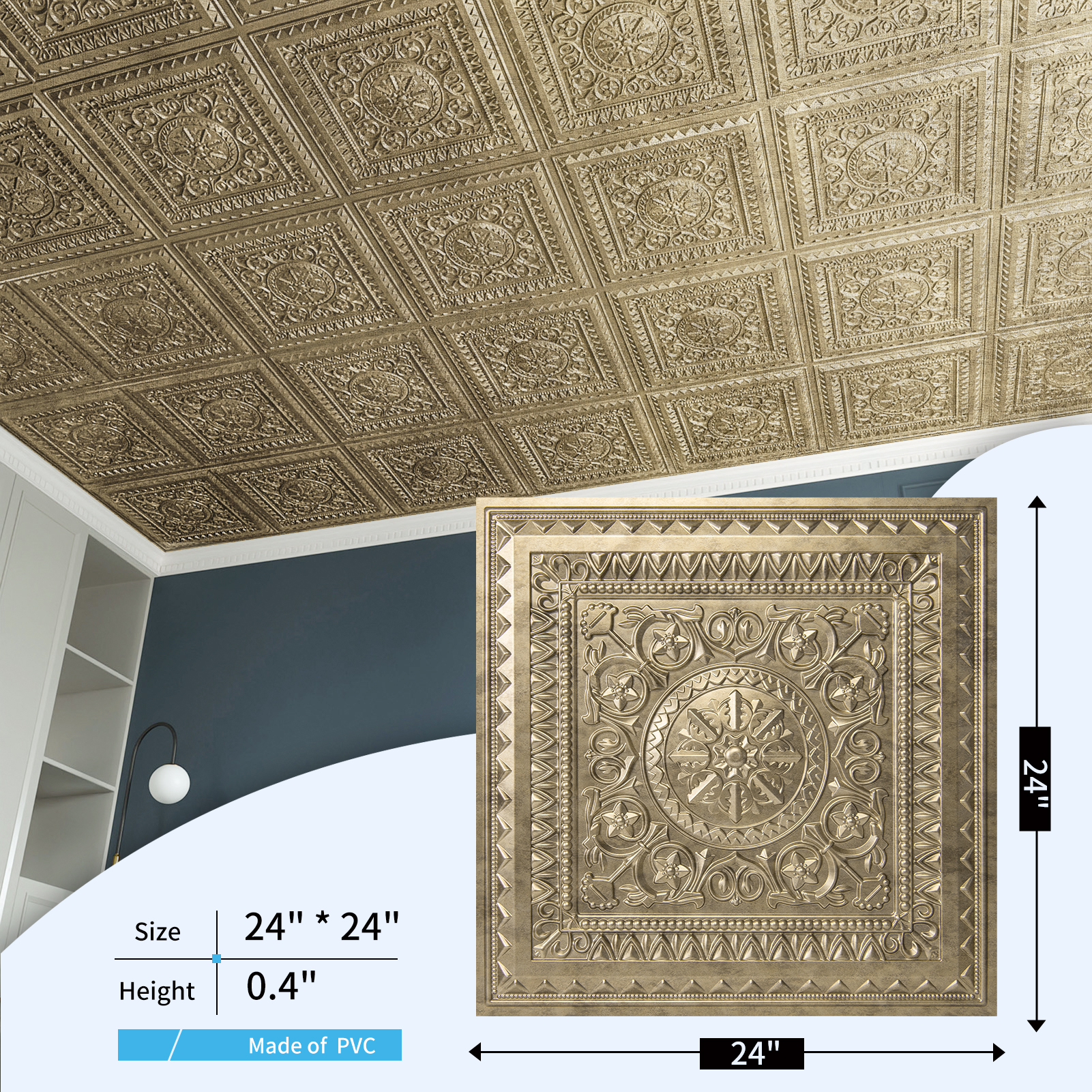 A10906AG - Art3d Drop Ceiling Tiles, Glue up Ceiling Tiles, 2'x2 ...