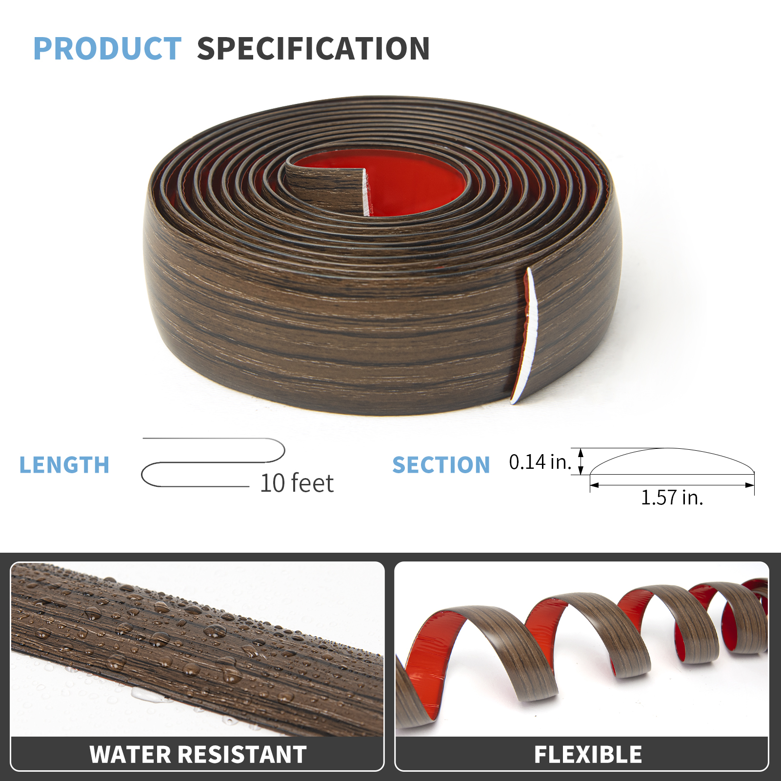A17951-Art3d 10ft Self Adhesive Vinyl Floor Transition Strip,Laminate ...