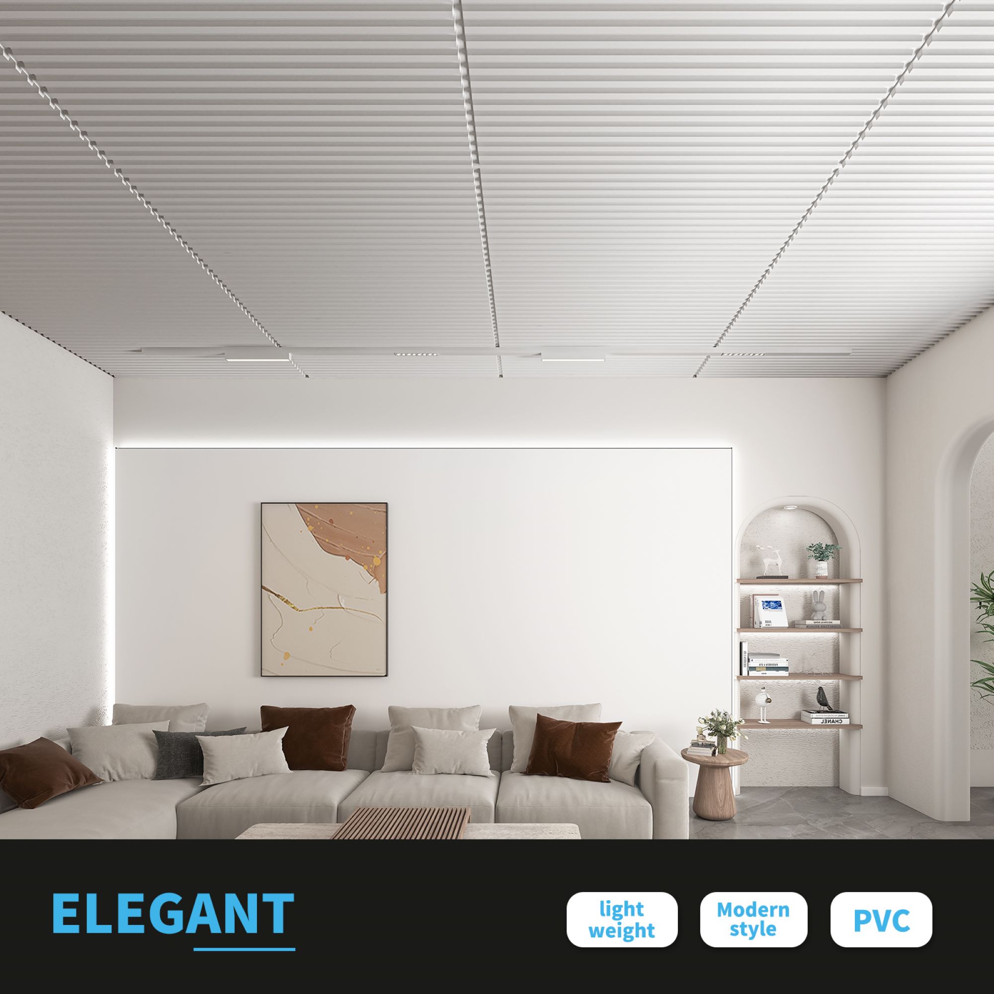 Peel And Stick Art3d 12-Pack PVC Drop Ceiling Tiles 2x4 Ft – Waterproof ...