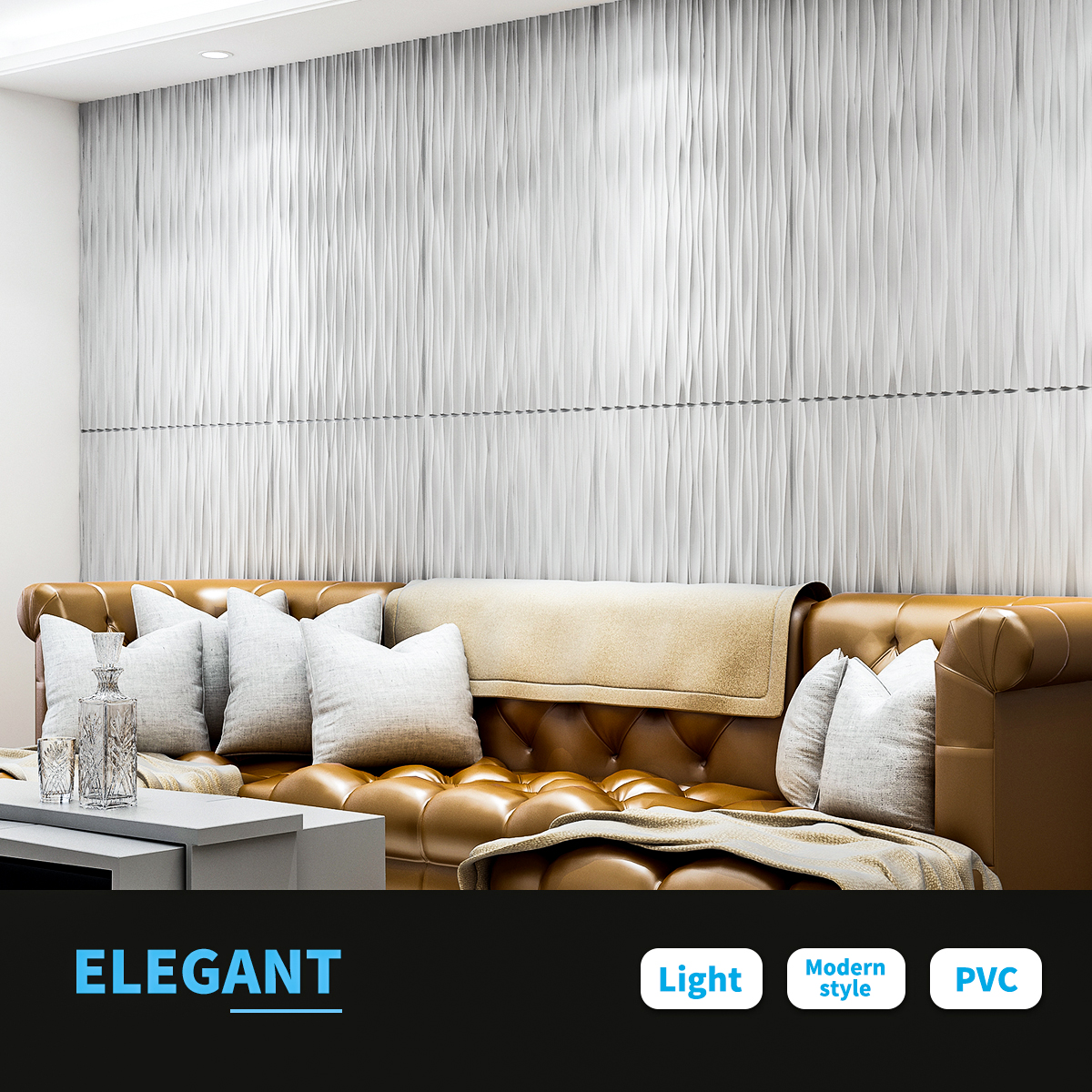 A10056WT-Art3d 6-pack Large PVC 3D Wall Panels for Interior Wall Décor ...