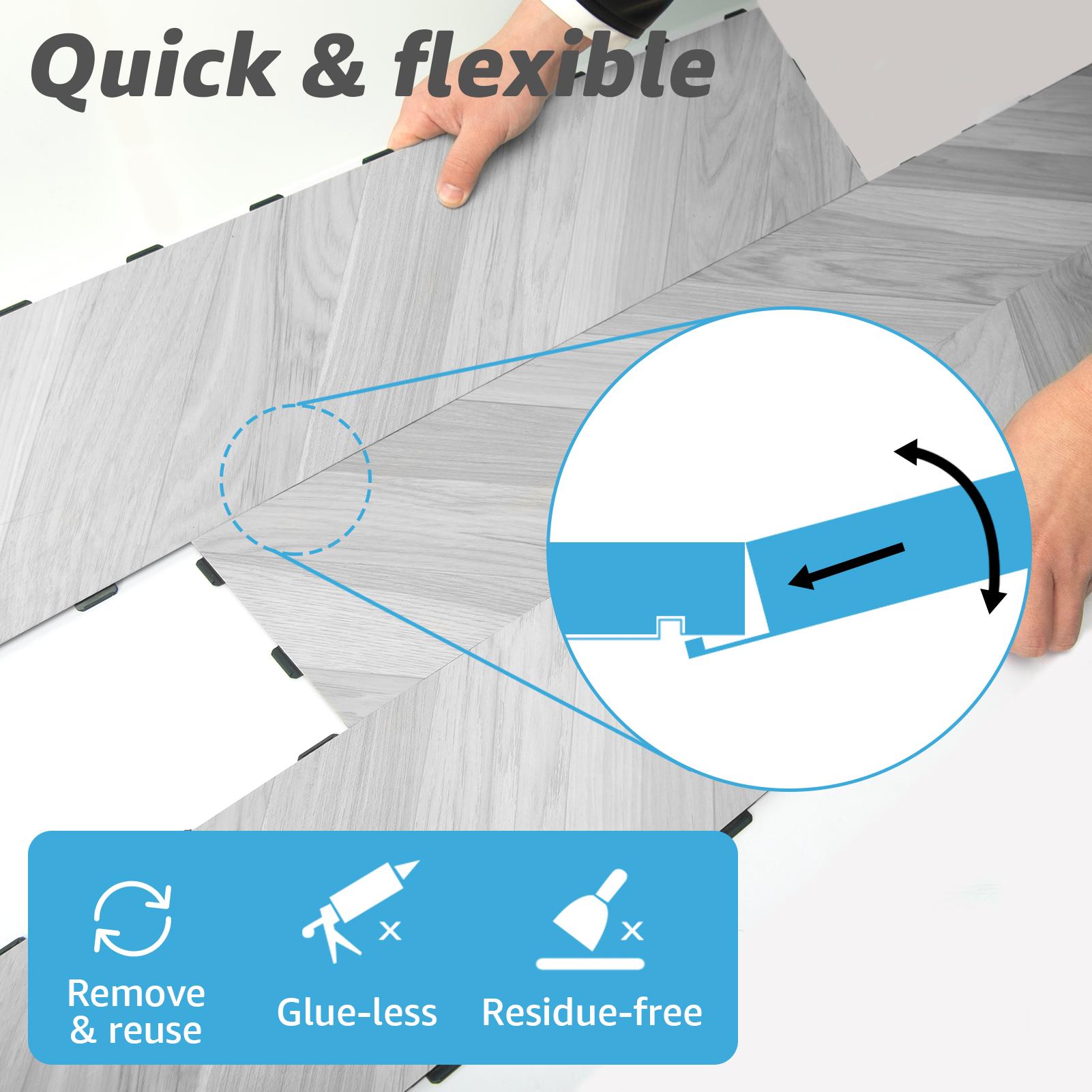 Art3d 36'' x 6'' Interlocking Luxury Vinyl Flooring Tile, Wood Floor ...