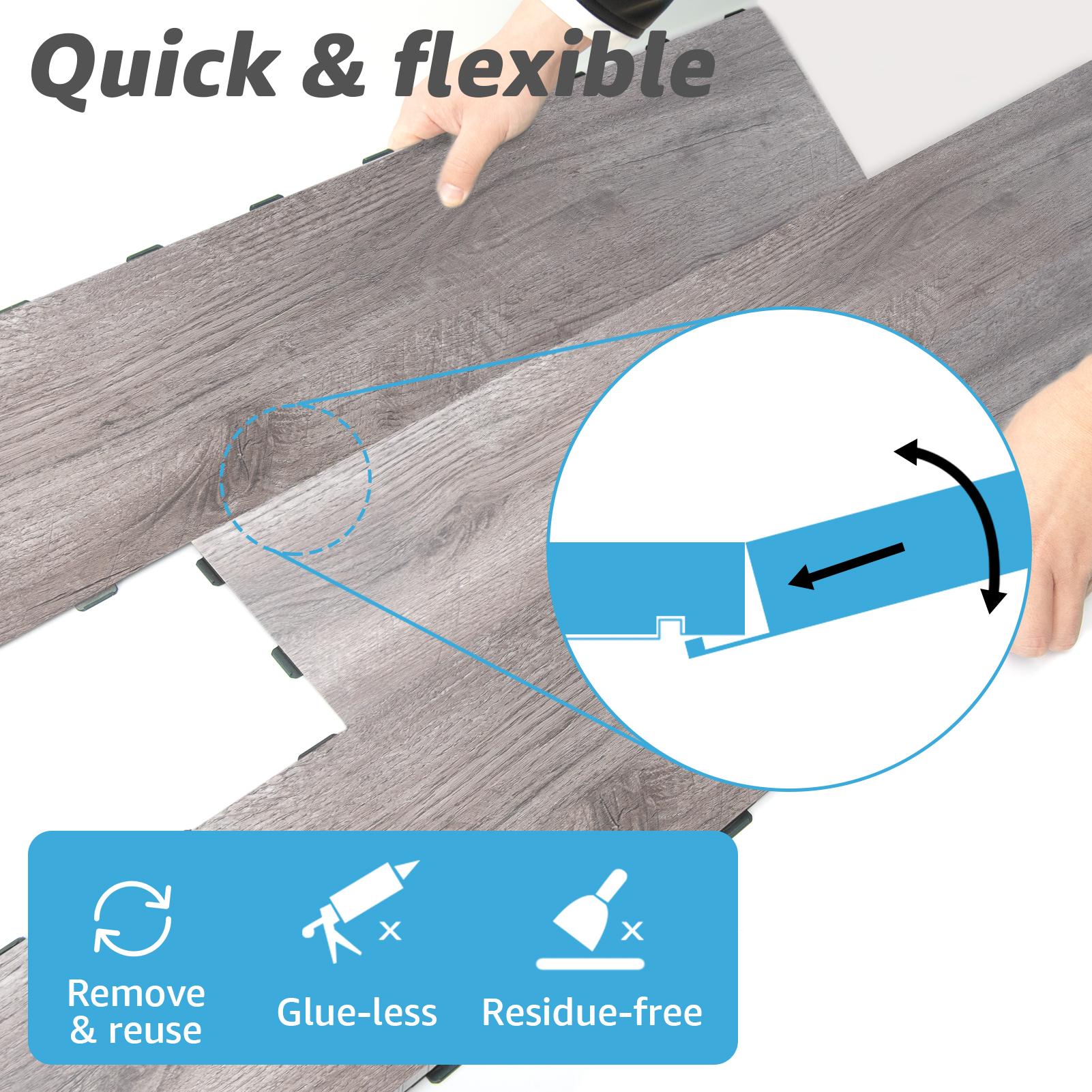 Art3d 36'' x 6'' Interlocking Luxury Vinyl Flooring Tile, Wood Floor ...