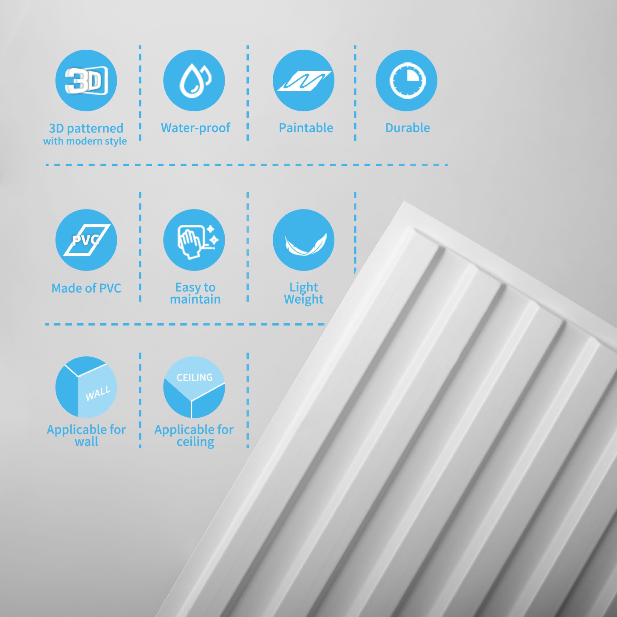 Art3d 12-Pack Slat Design 3D Wall Panels for Interior Wall Decor, 2x4 ...