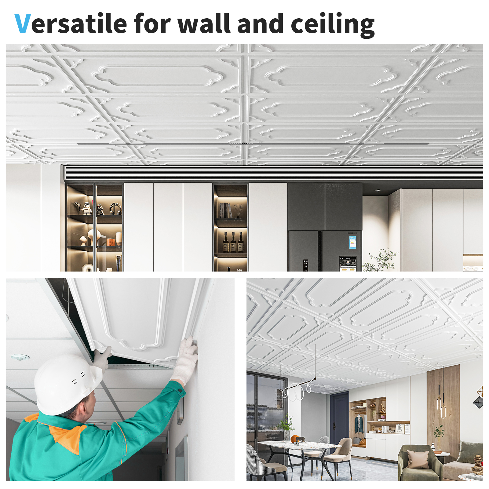 Art3d 12-Pack Drop Ceiling Tiles 2x4 Ft, Decorative PVC Ceiling ...