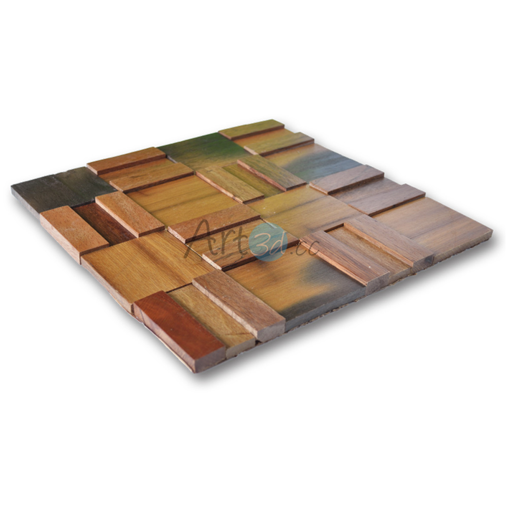 3D Wood Mosaics Tiles Decorative Wood Panels 10.66 Sq.Ft