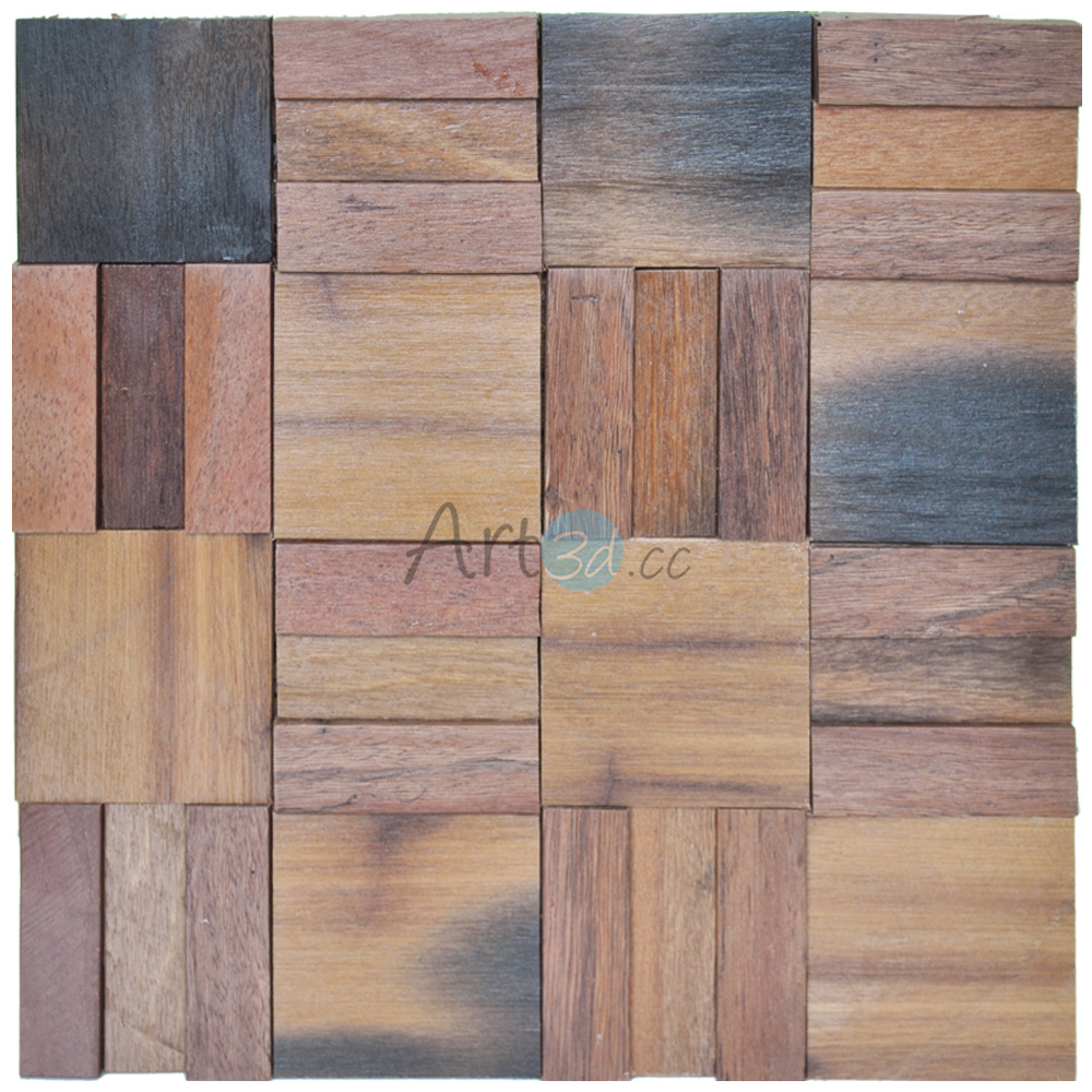 3D Wood Mosaics Tiles Decorative Wood Panels 10.66 Sq.Ft