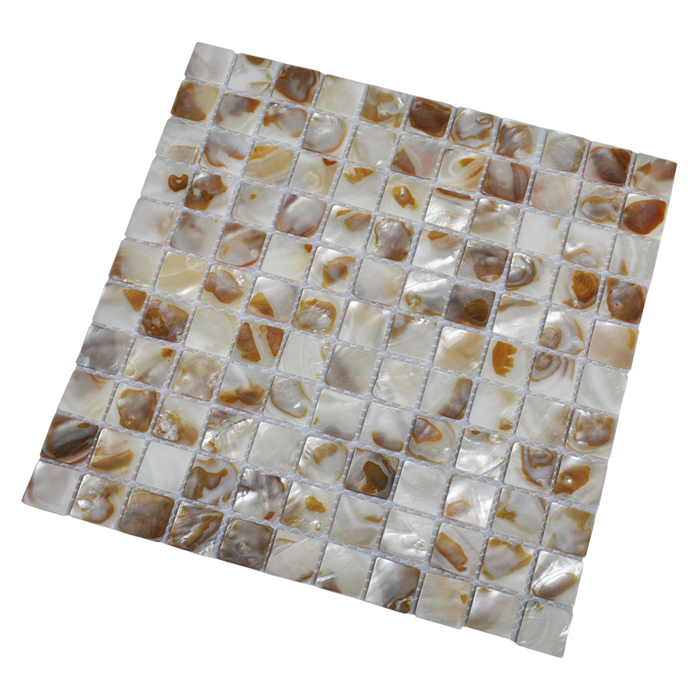 Decorative Mosaic Tile Colorful River Bed Natural Pearl Shell Tile