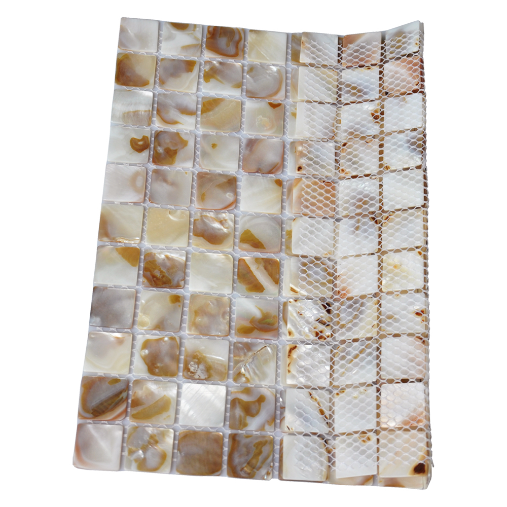 Decorative Mosaic Tile Colorful River Bed Natural Pearl Shell Tile