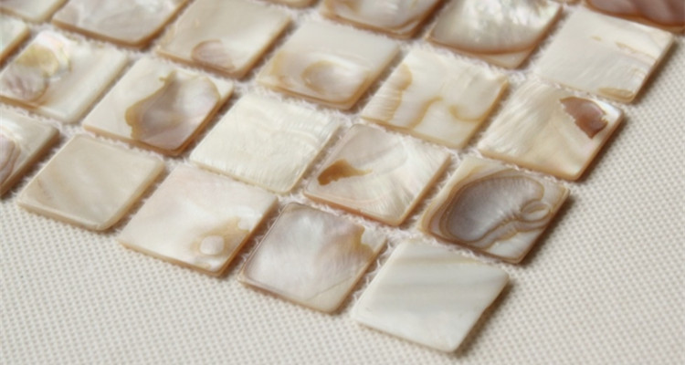 Decorative Mosaic Tile Colorful River Bed Natural Pearl Shell Tile
