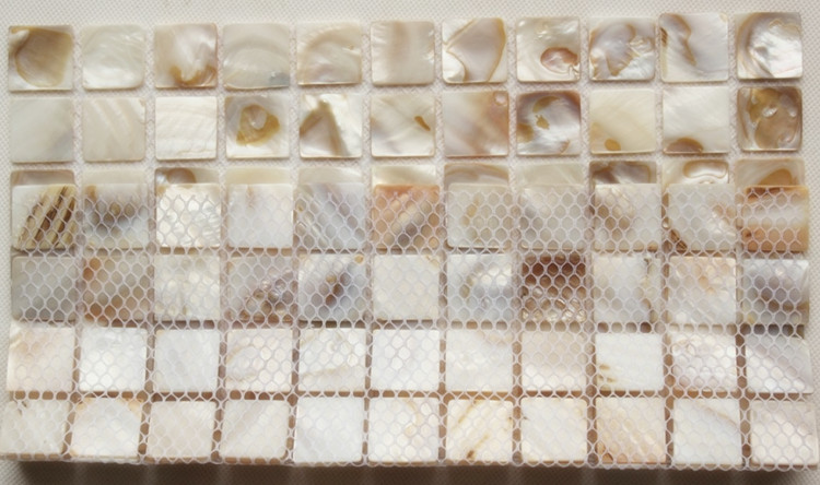 Decorative Mosaic Tile Colorful River Bed Natural Pearl Shell Tile