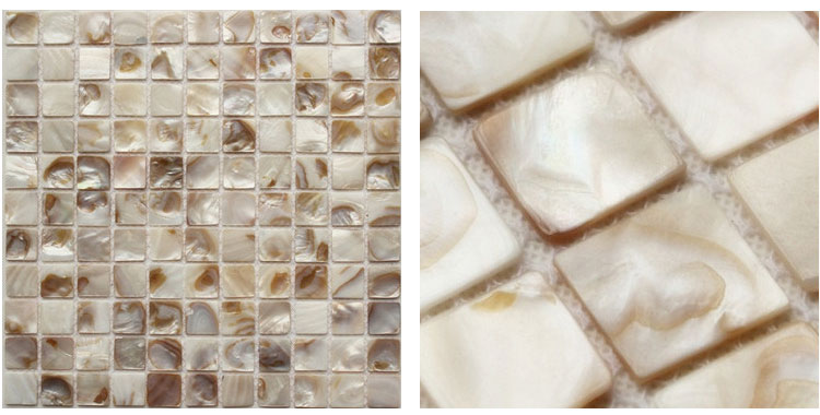Decorative Mosaic Tile Colorful River Bed Natural Pearl Shell Tile