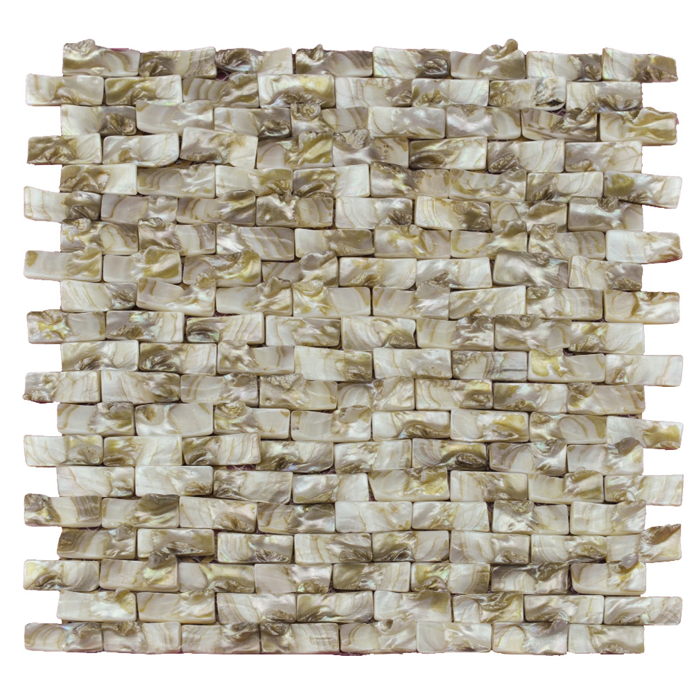 Natural Brown Freshwater Shell Tooth Mosaic Tile 10.67 Sq.Ft