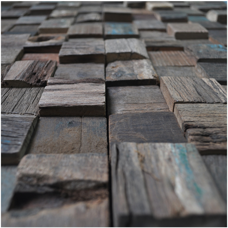 Reclaimed Wood Wall Tile Ancient Boat Wood Panels, Set of 11